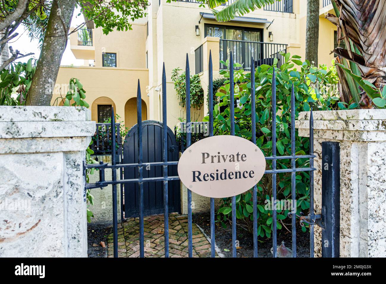 Naples Florida,5th Fifth Avenue South,sign gate private residence ...