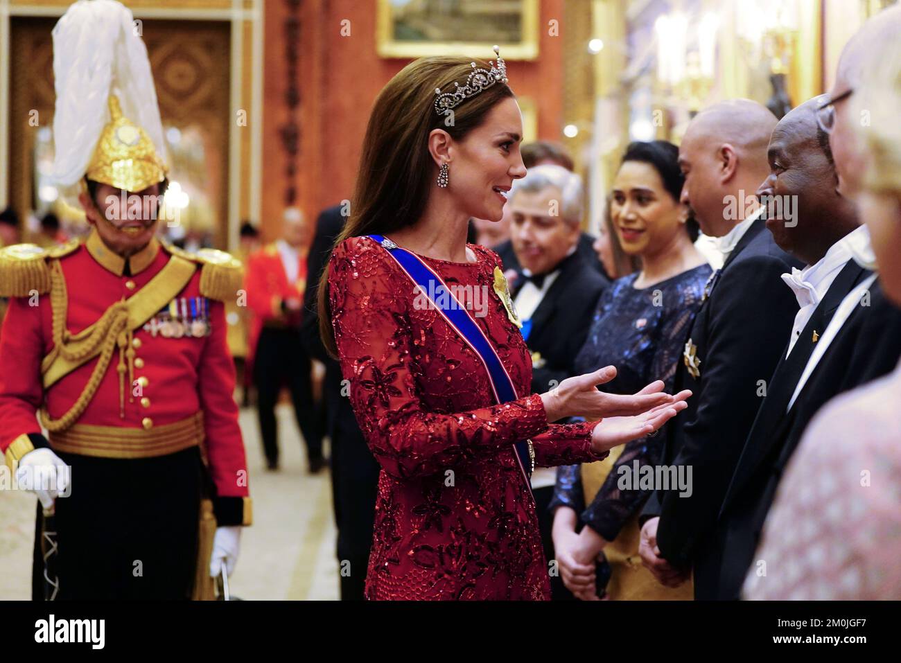 The Princess of Wales during a Diplomatic Corps reception at Buckingham ...