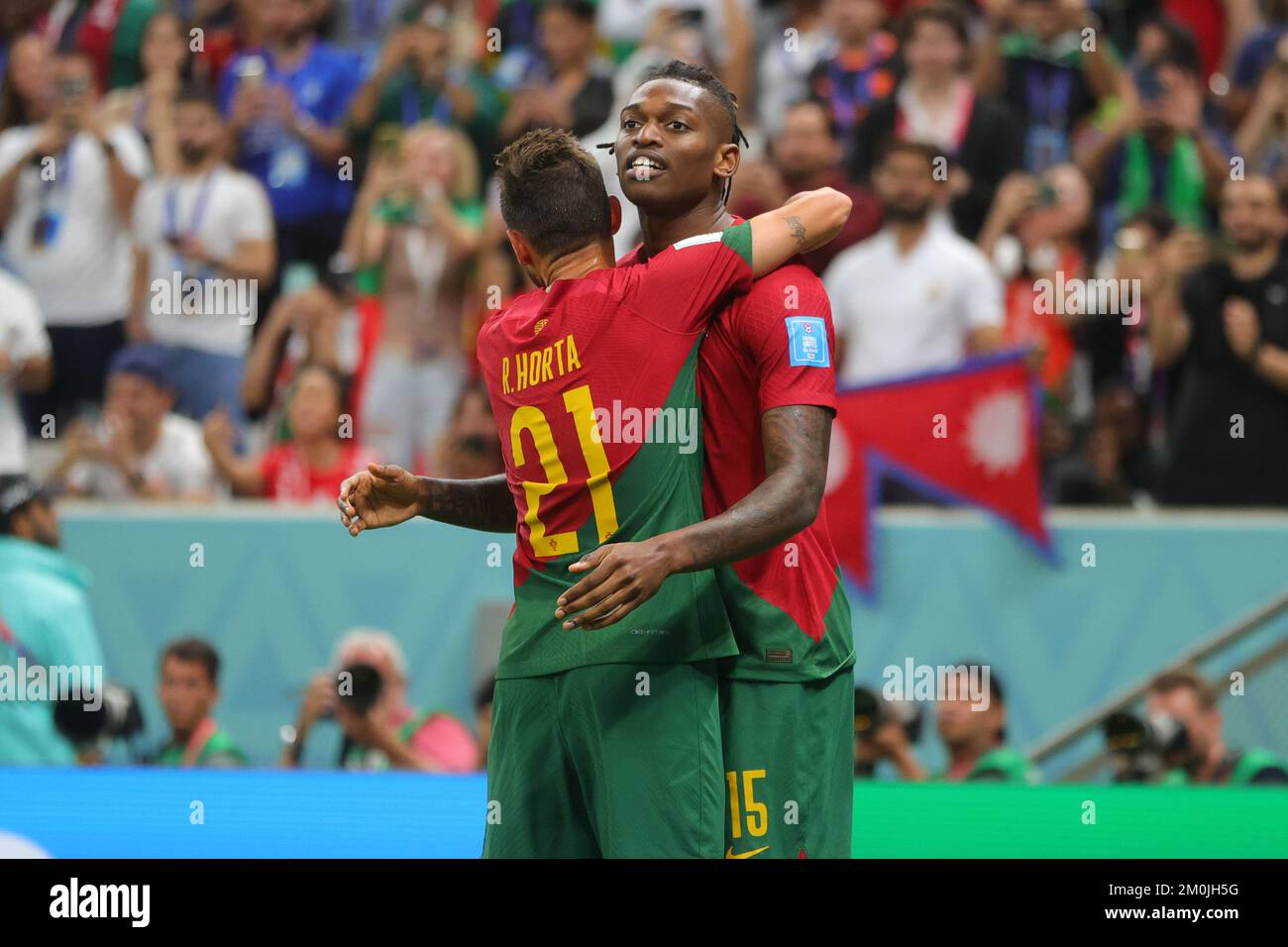 Lusail, Qatar. 06th Dec, 2022. Ricardo Horta of Portugal congratulates ...