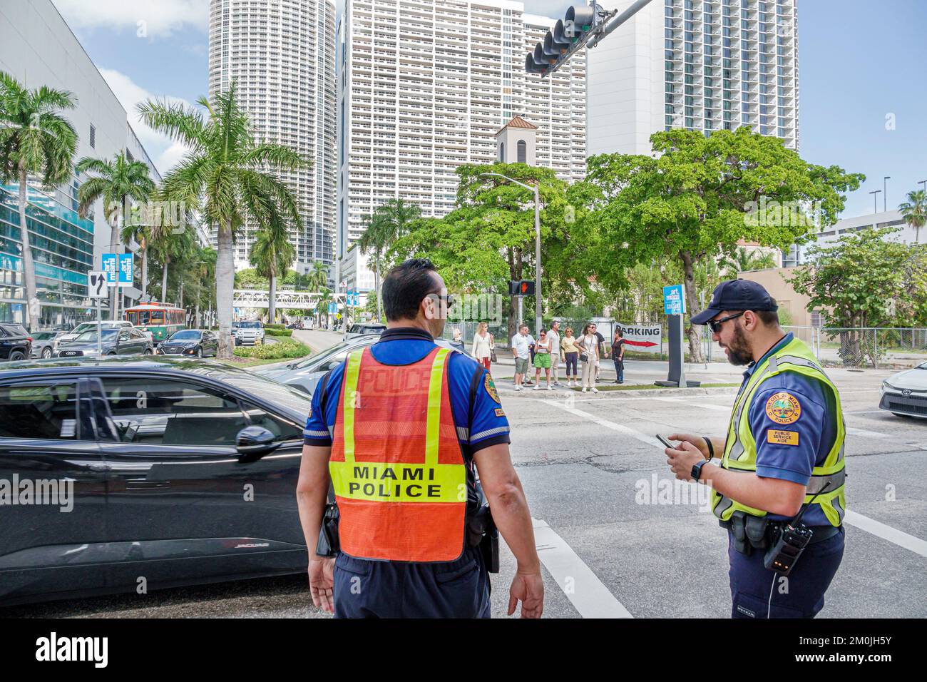 Miami Florida,Biscayne Boulevard,city police policeman policemen ...