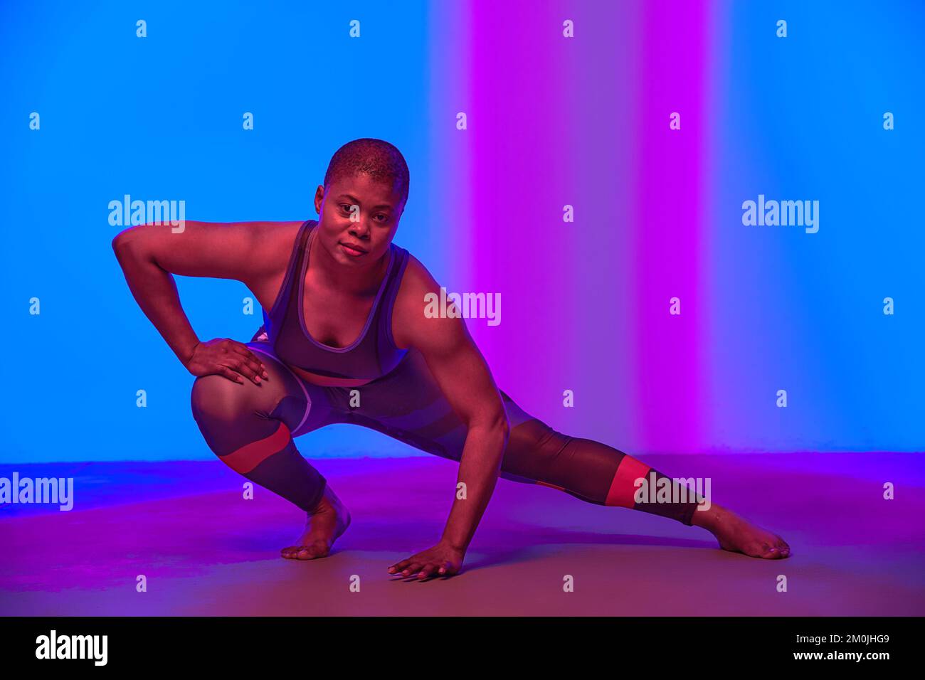 Physical Activity. Full Length Vertical Portrait Of Body Positive Young ...