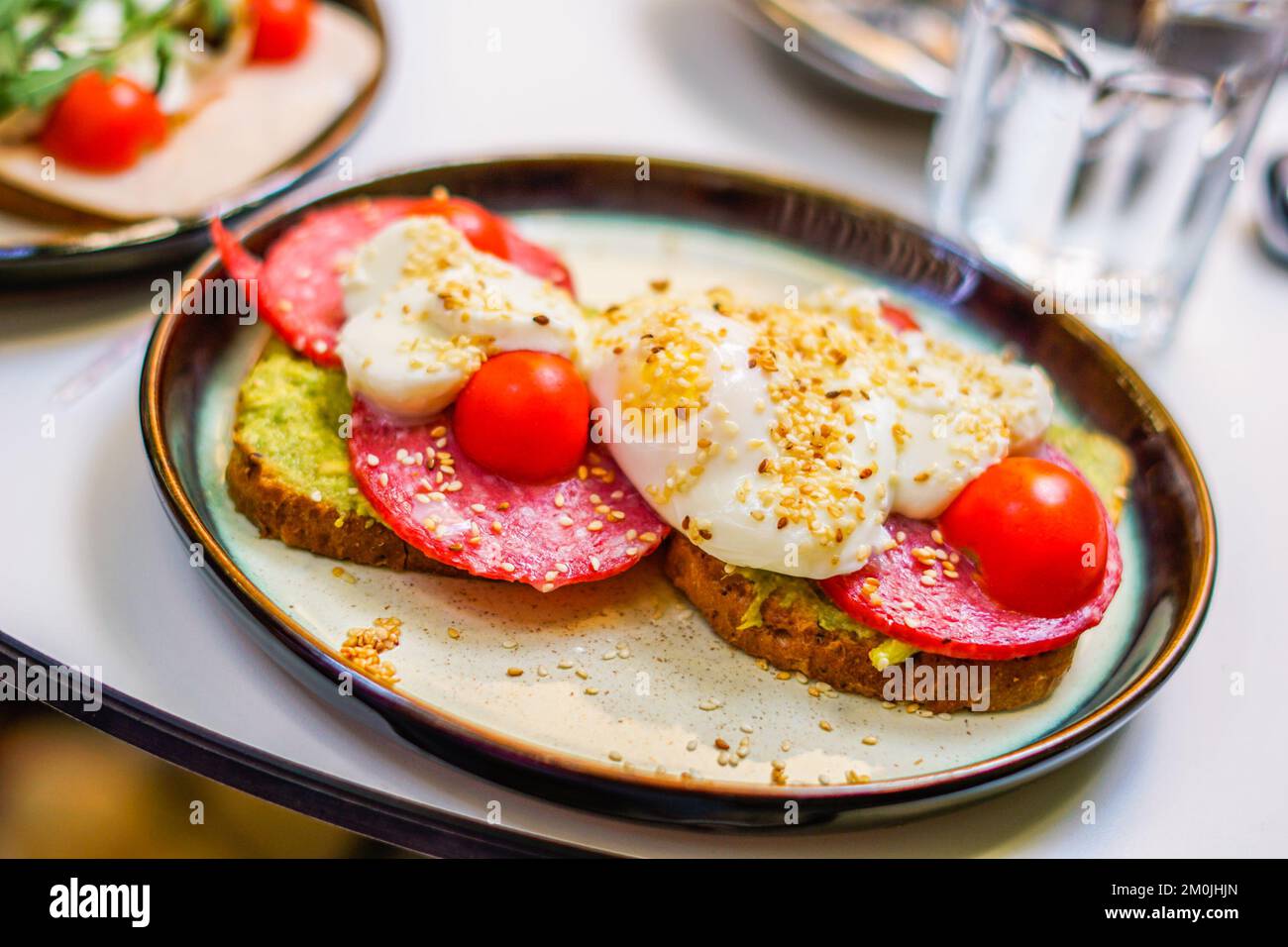 Brunch with toast - Food content Stock Photo - Alamy