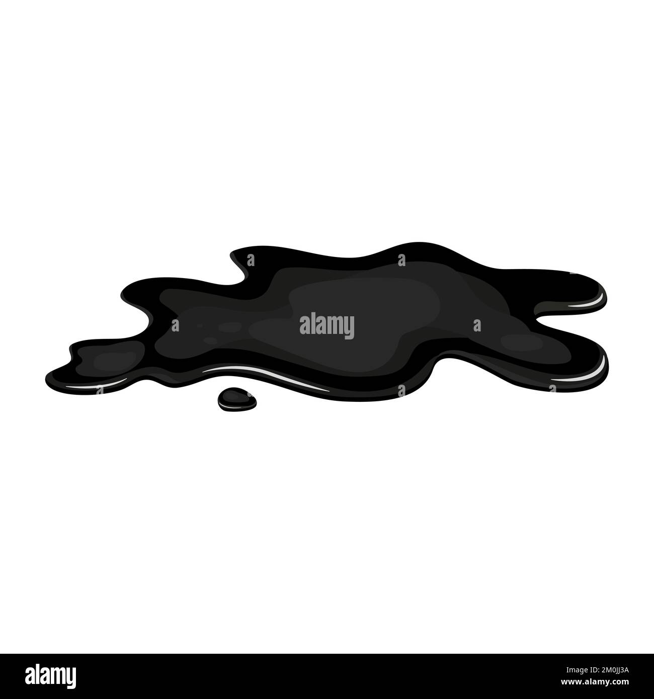 Spill of black oil puddle industry. Stain ink drop of petrol liquid ...
