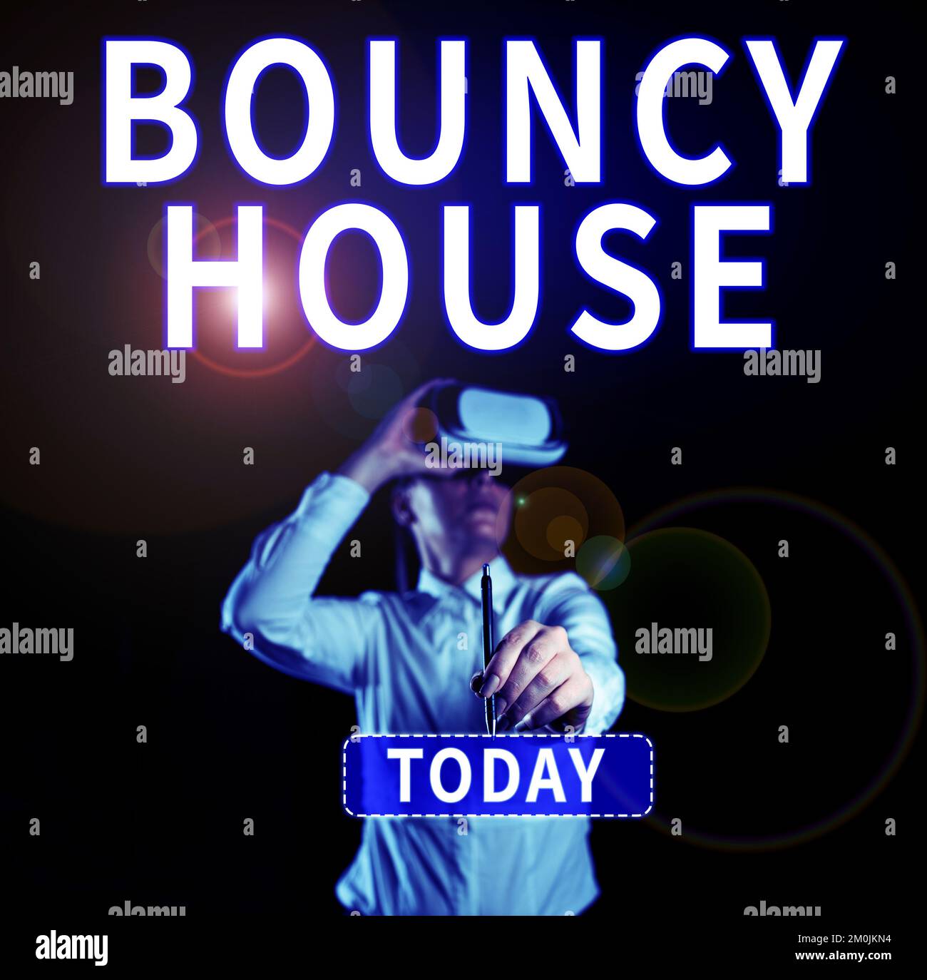 Handwriting text Bouncy House. Business showcase Automated program that ...