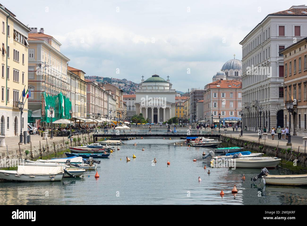 Church of Sant'Antonio and Canal Grande di Trieste, Trieste, Friuli ...