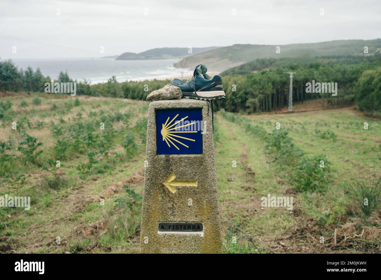 Way Marking sign on Trail of the Way of St James Pilgrimage Trail ...