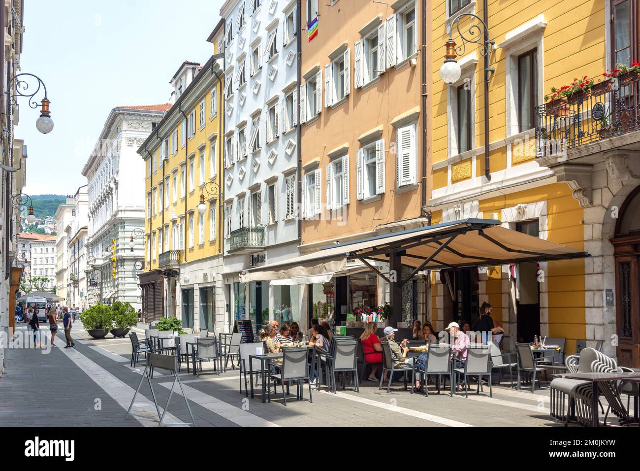 Pedestrianised Via San Lazzaro (shopping street), Trieste, Friuli ...