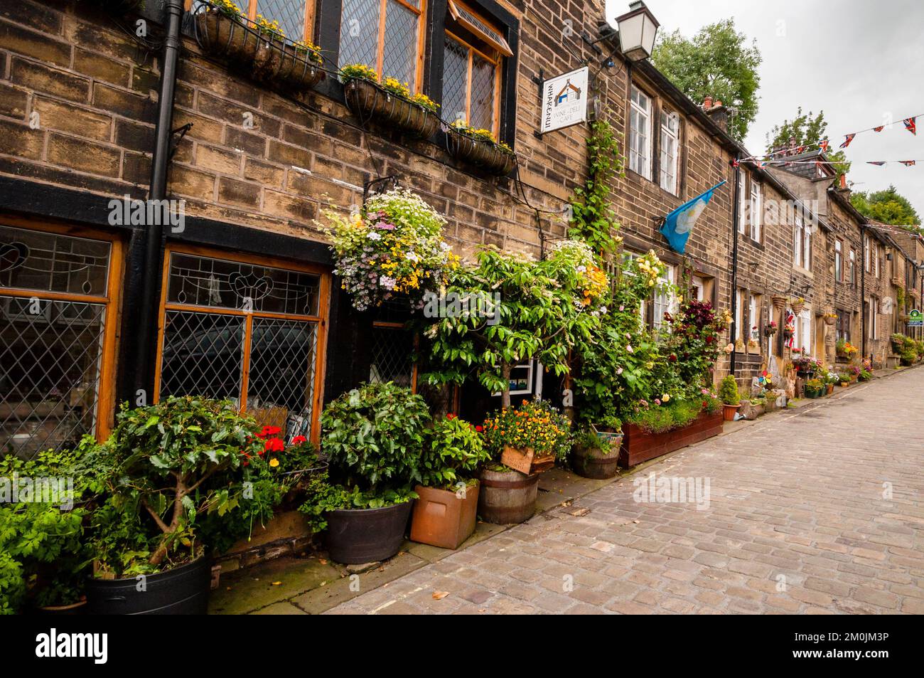 High Street in Haworth, England, the heart of Brontë Country Stock ...
