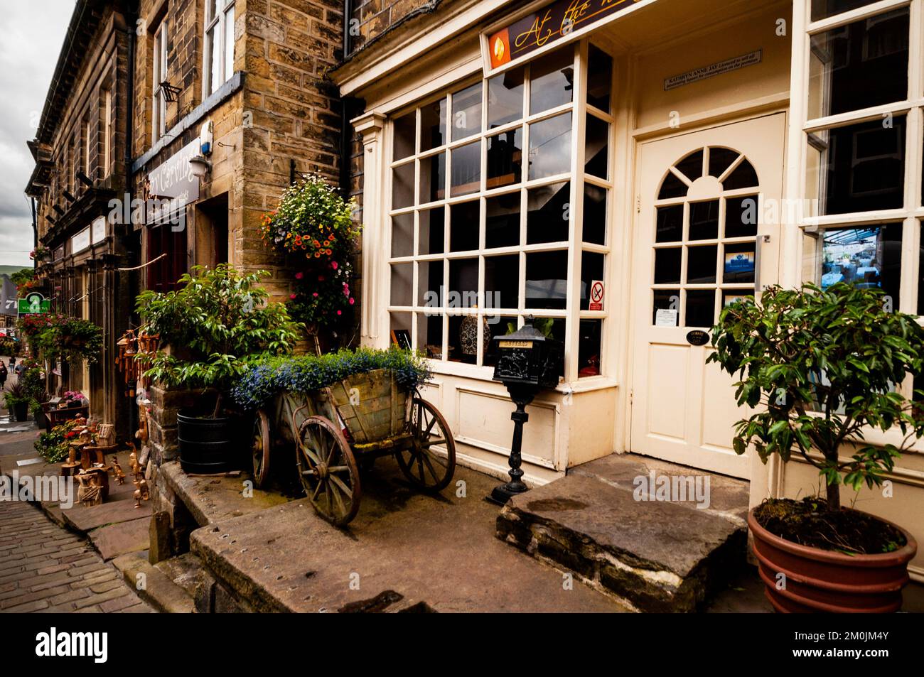 High Street in Brontë Country, Haworth, England Stock Photo - Alamy
