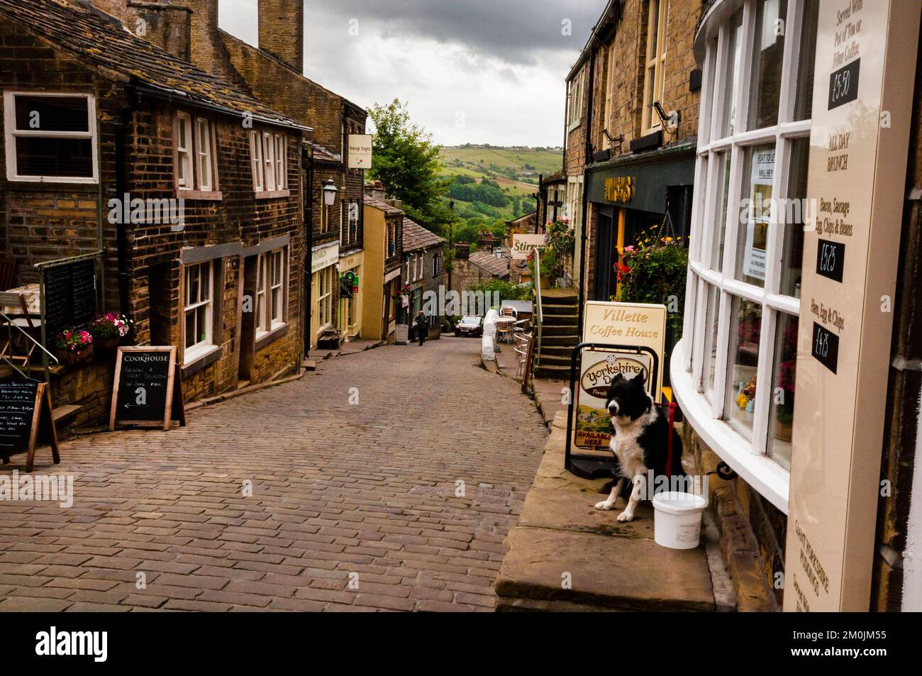 Village of Haworth nestled into the south Pennine hills area of West ...