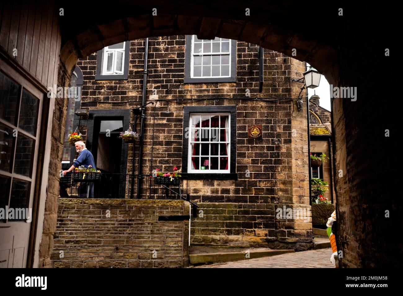 The Black Bull pub in the center of Haworth, England, the heart of ...