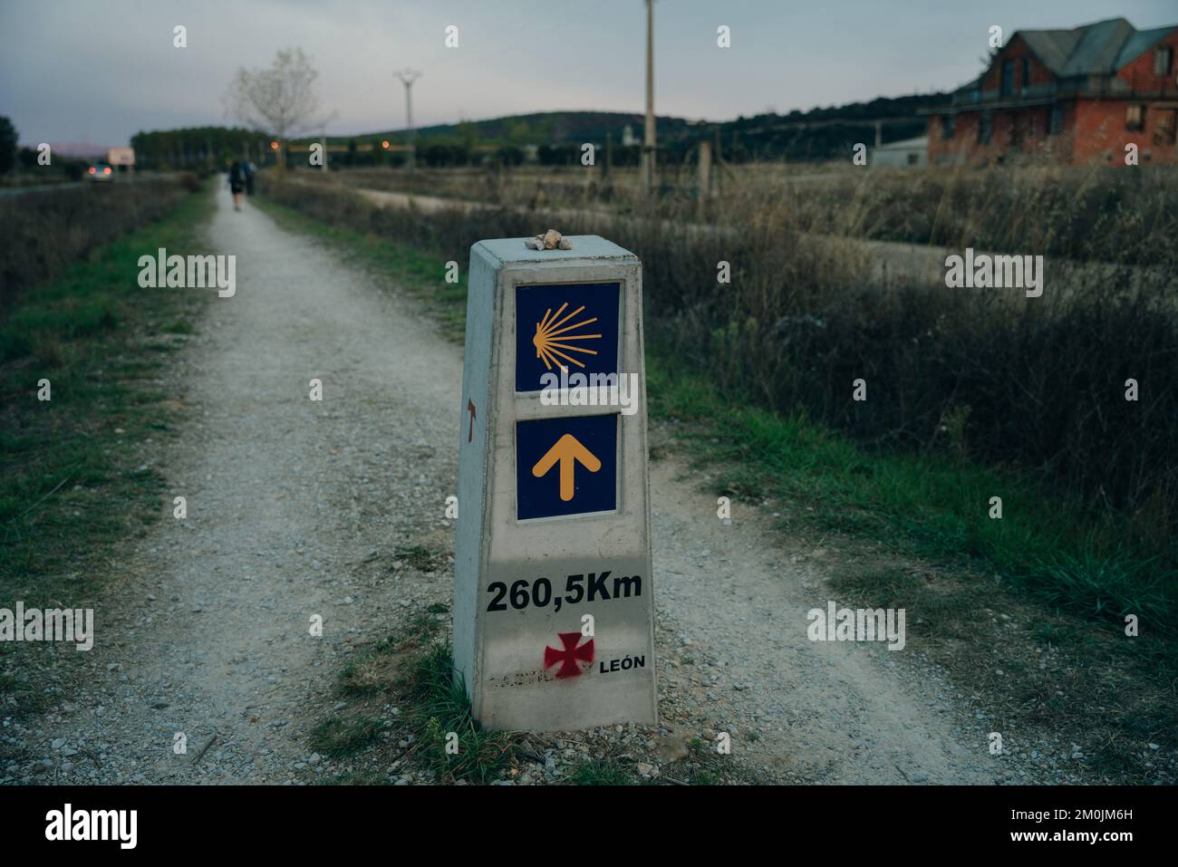 Way Marking sign on Trail of the Way of St James Pilgrimage Trail ...