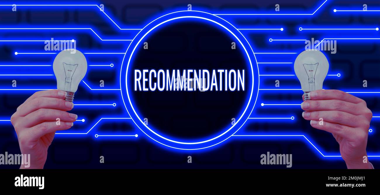 Inspiration showing sign Recommendation. Concept meaning Proposal as to ...