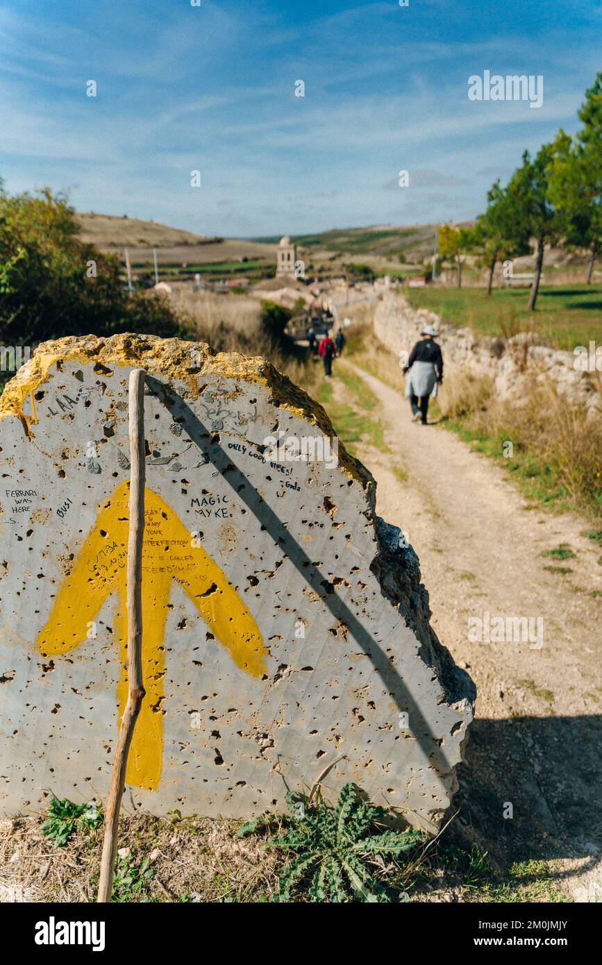 Way Marking sign on Trail of the Way of St James Pilgrimage Trail ...