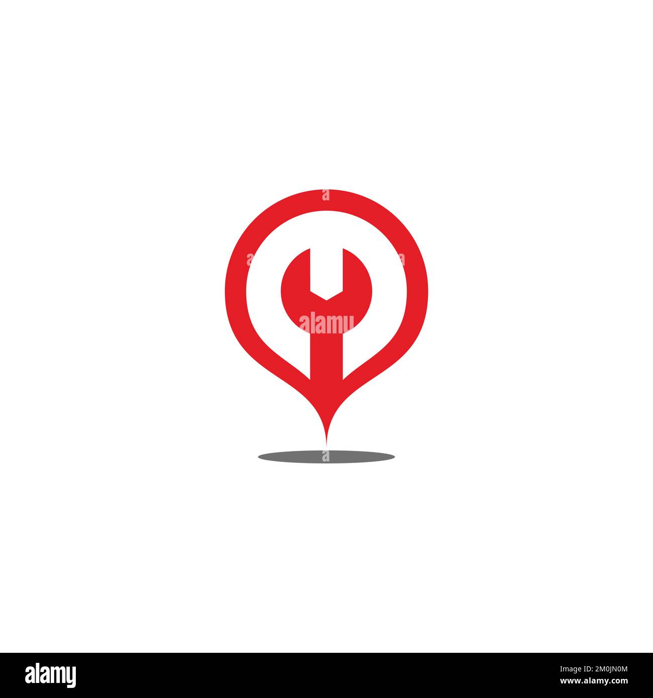 wrench pin location service symbol icon vector Stock Vector Image & Art ...