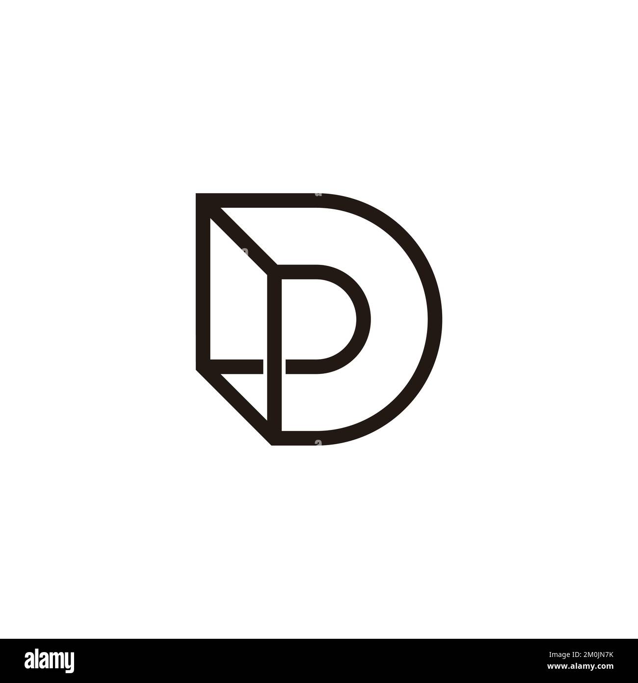 letter dp geometric 3d flat line logo vector Stock Vector Image & Art ...
