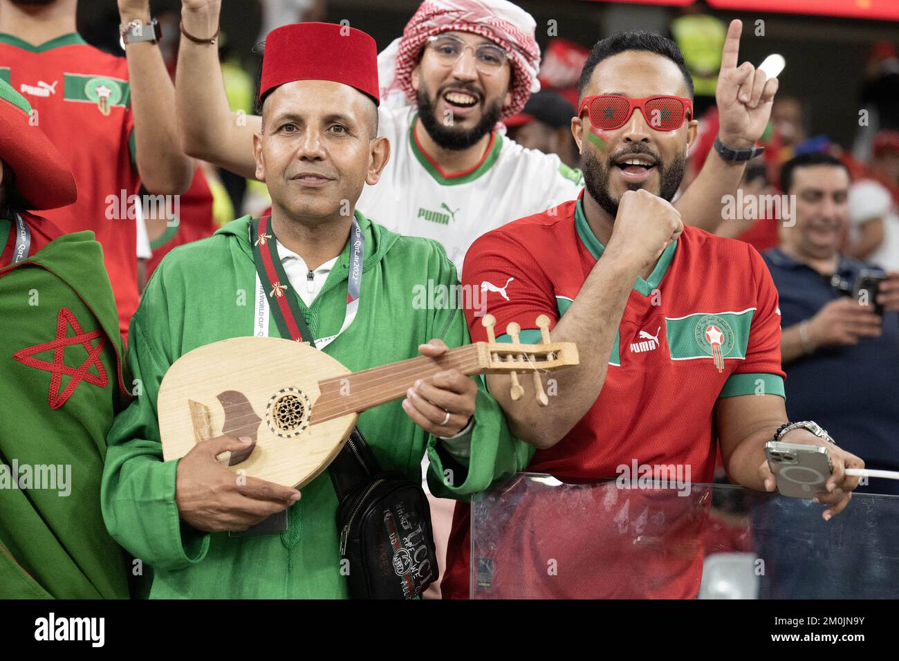 Marocan fans attend the FIFA World Cup Qatar 2022 Round of 16 match ...