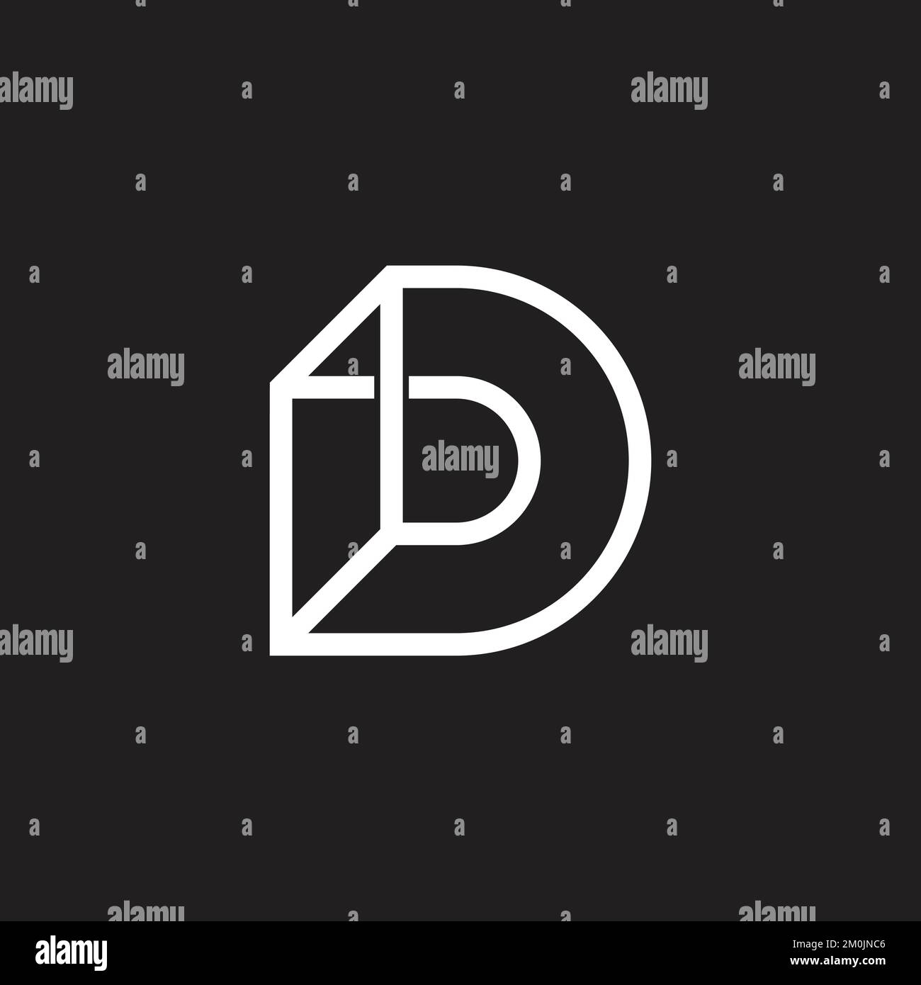 letter bd geometric 3d flat line logo vector Stock Vector Image & Art ...