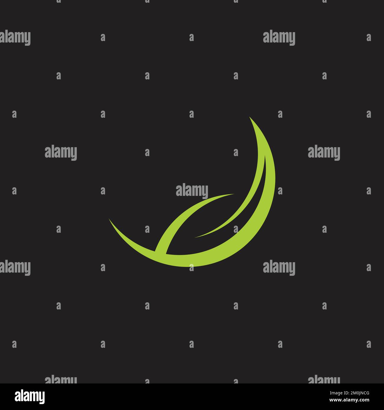 curves abstract negative space leaf logo vector Stock Vector Image ...