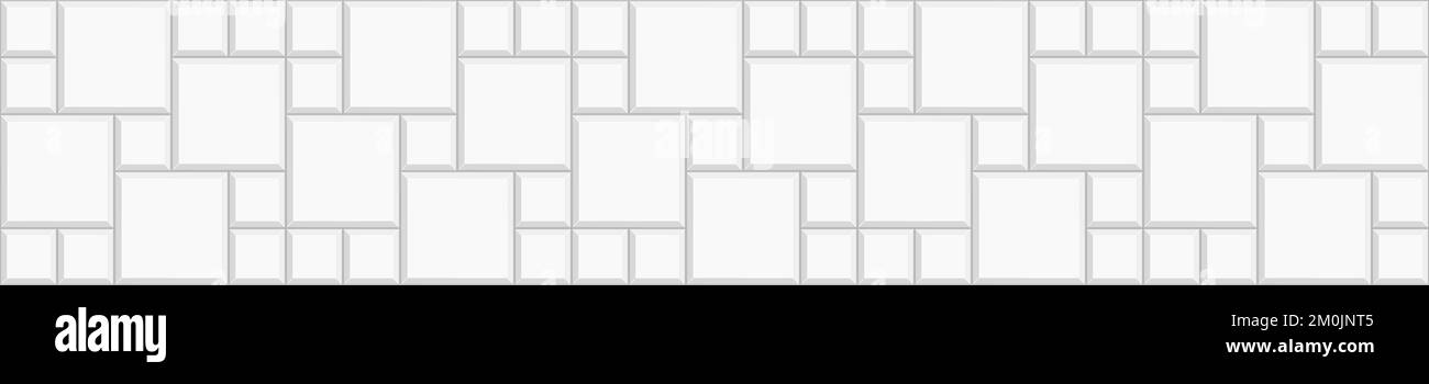 White multi pinwheel tile horizontal background. Bathroom, shower or ...