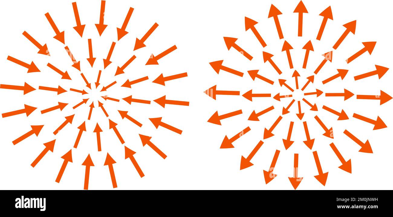 Red concentric arrows pointing inside and outside. Epicenter, target ...