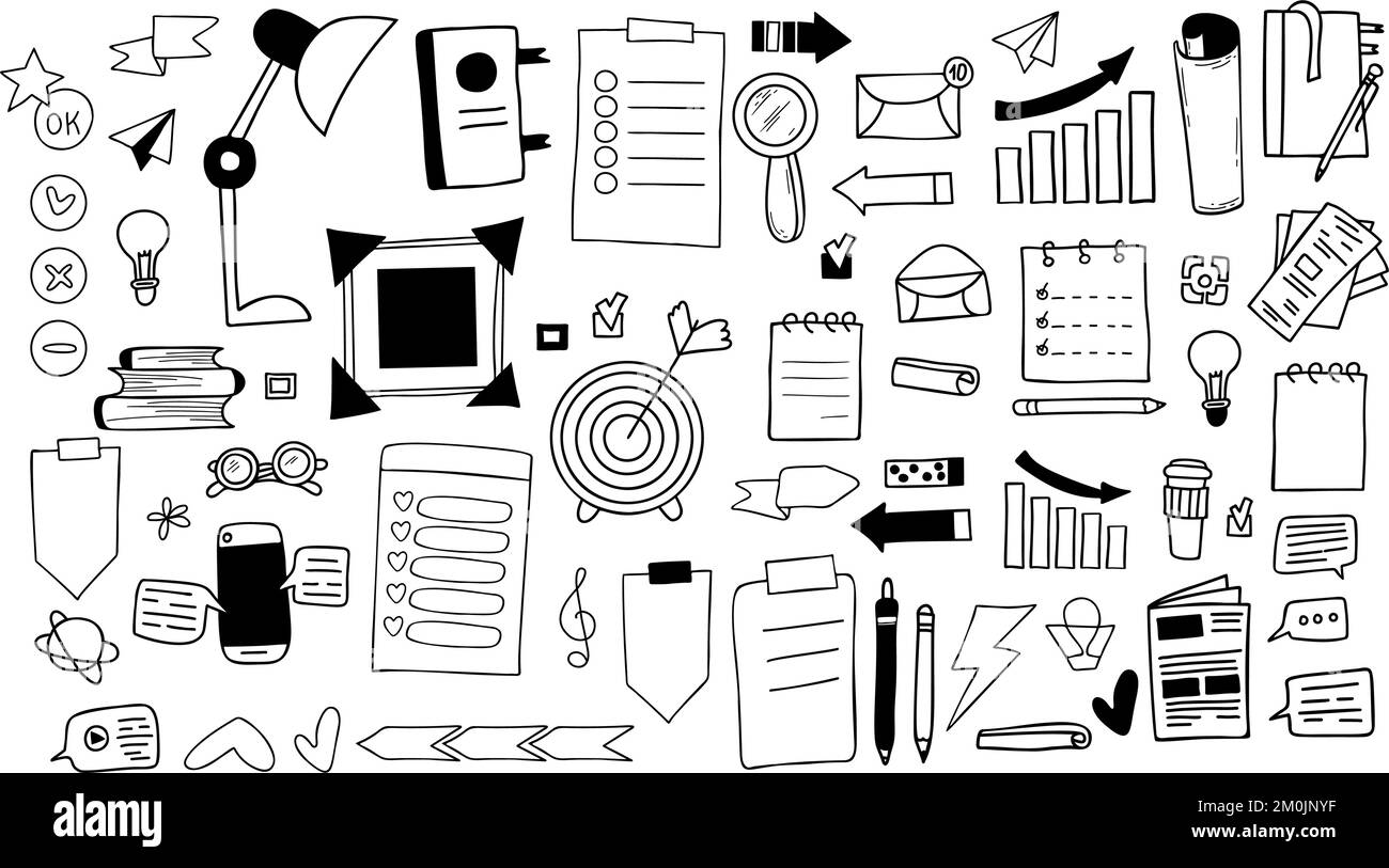 Big vector set financial and business icons. Paper documents ...