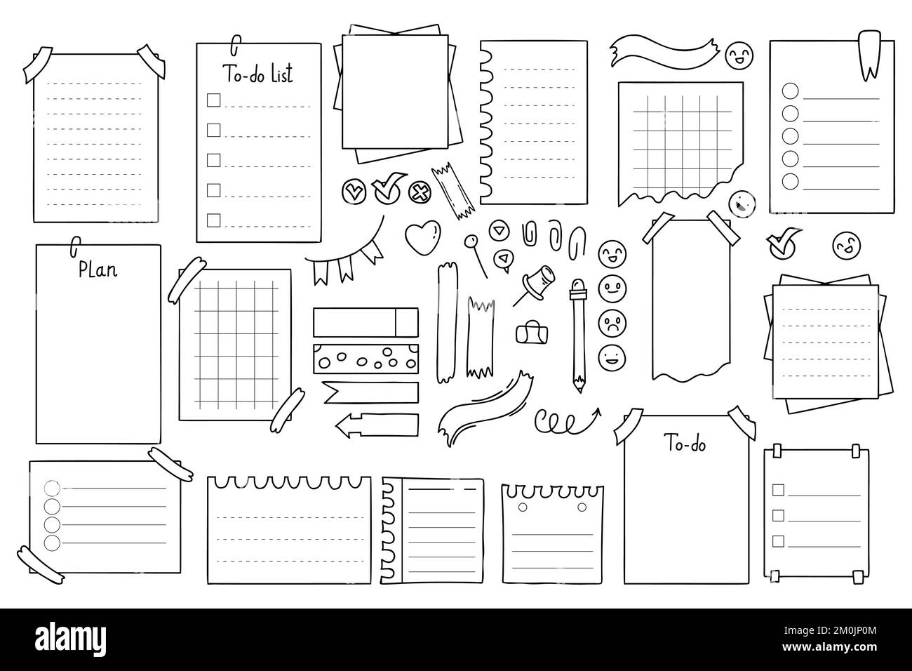 Vector Doodle sheets of various notebooks. Set Label for notebook ...