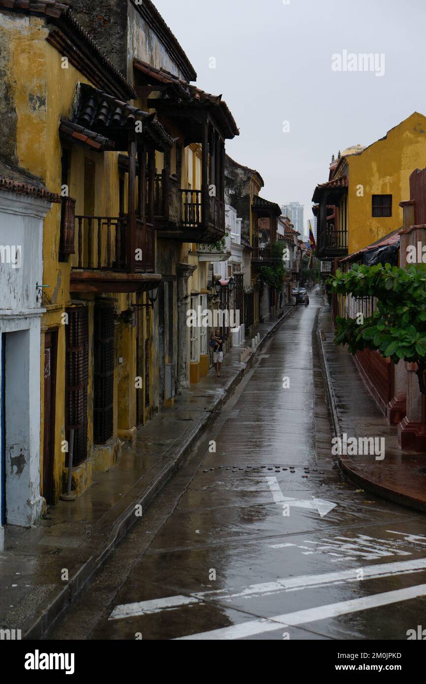 Record rain in Cartagena, Colombia Stock Photo - Alamy