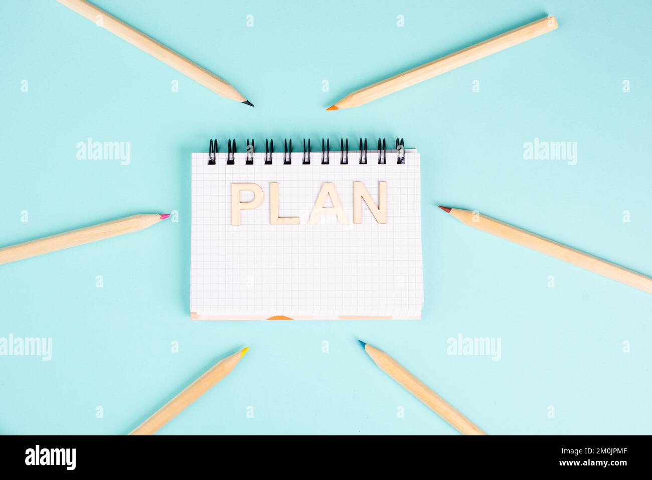 Plan is standing in a notebook, planning new goals, to do list ...