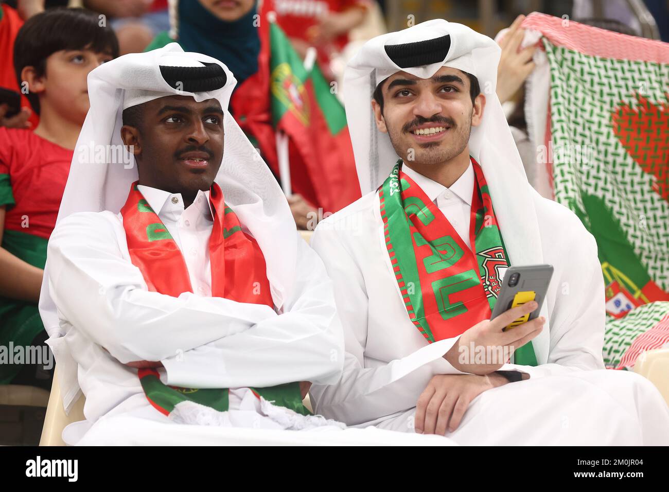 Doha, Qatar. 06th Dec, 2022. Portugal fans look on during the 2022 FIFA ...