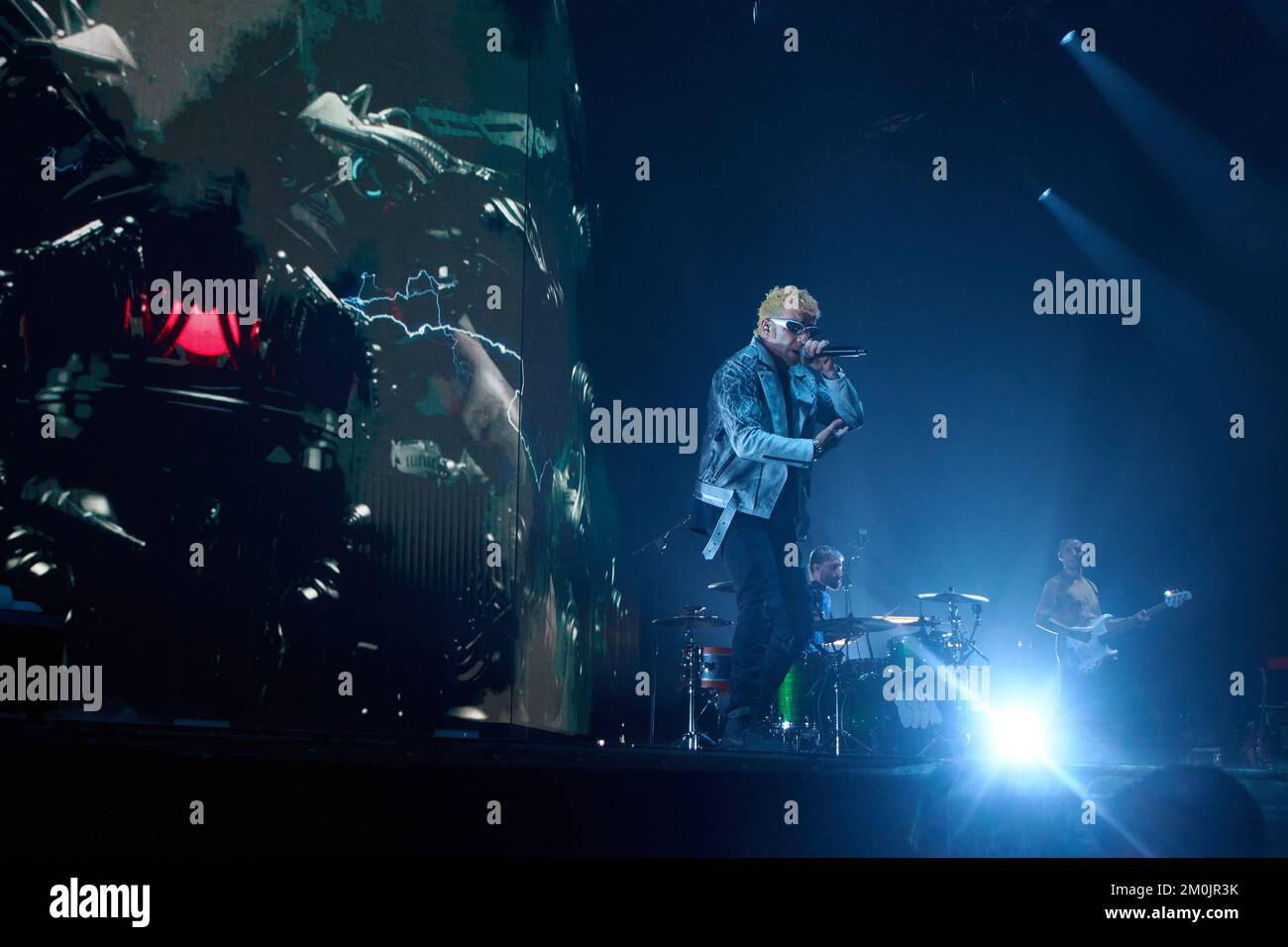 Salmo during the Italian singer Music Concert Salmo - Flop Tour 2022 on ...