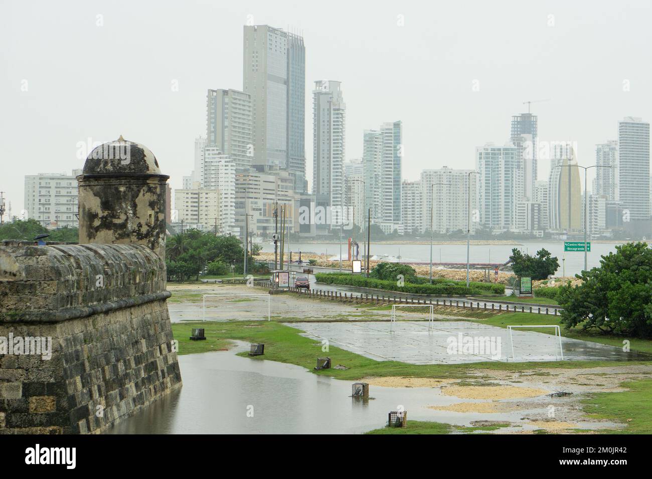 Record rain in Cartagena, Colombia Stock Photo - Alamy