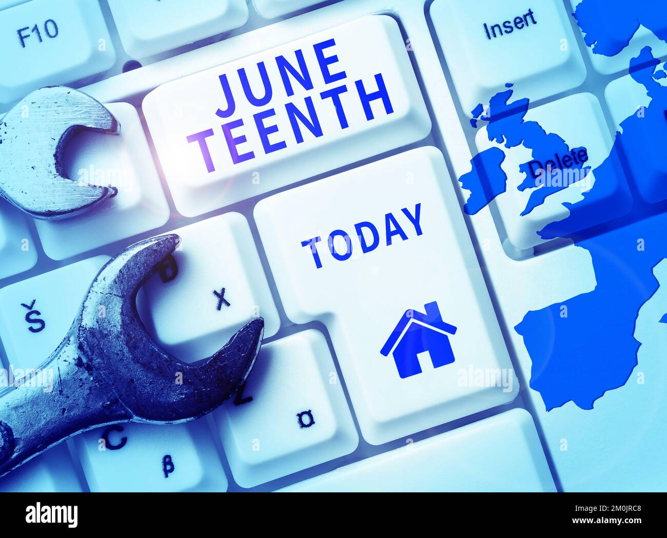 Hand writing sign June Teenth. Word for legal holiday in the United ...