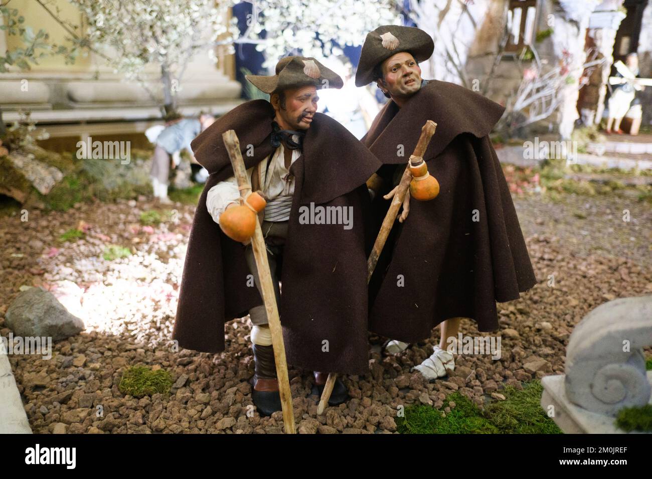 Various figures representing two pilgrims from Santo Apsoto de Santiago ...
