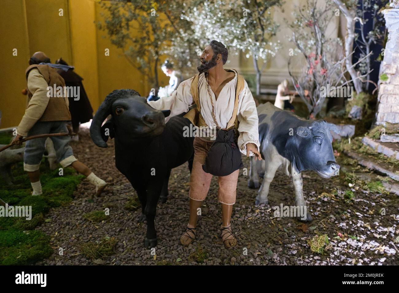 Various figures depicting a herding scene shown in the traditional ...