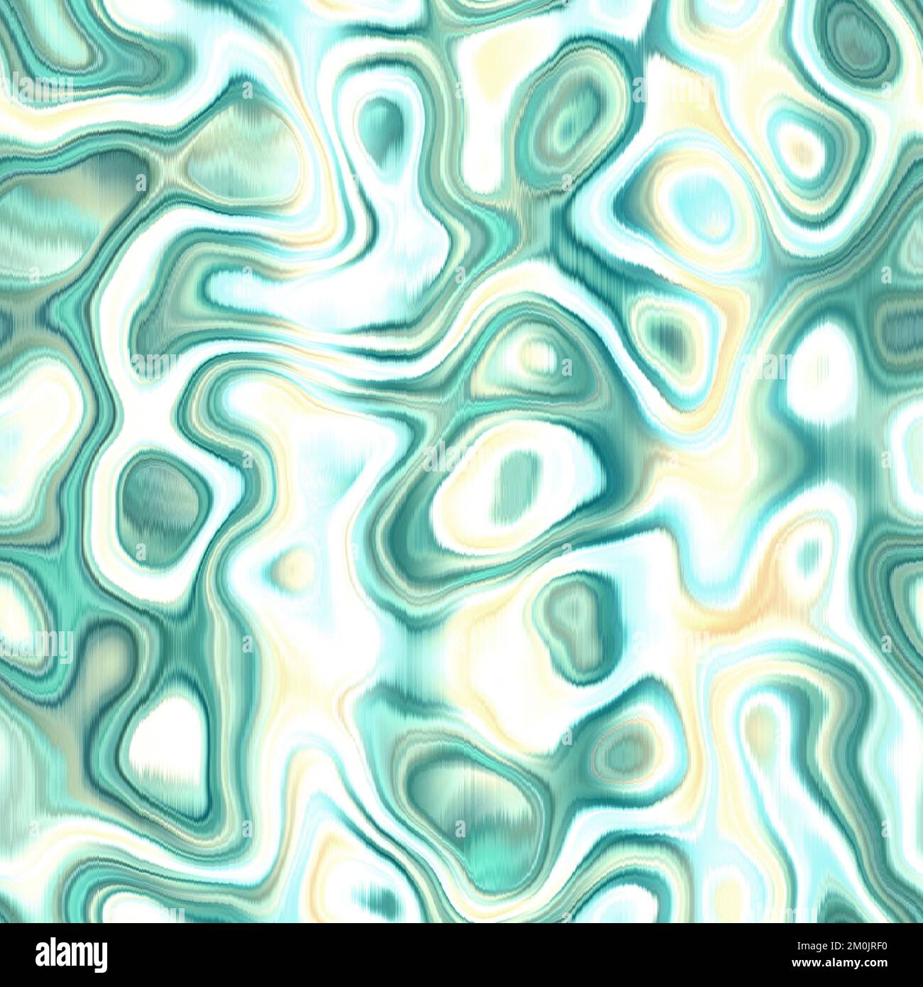 Washed teal wavy blur water reflection melange seamless pattern ...