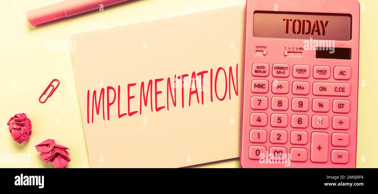 Conceptual Display Implementation Word Written On The Process Of Making Something Active Or