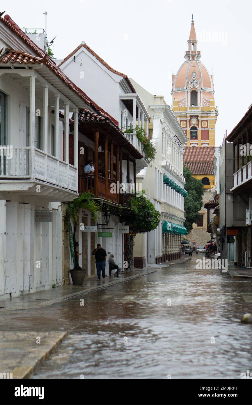 Record rain in Cartagena, Colombia Stock Photo - Alamy
