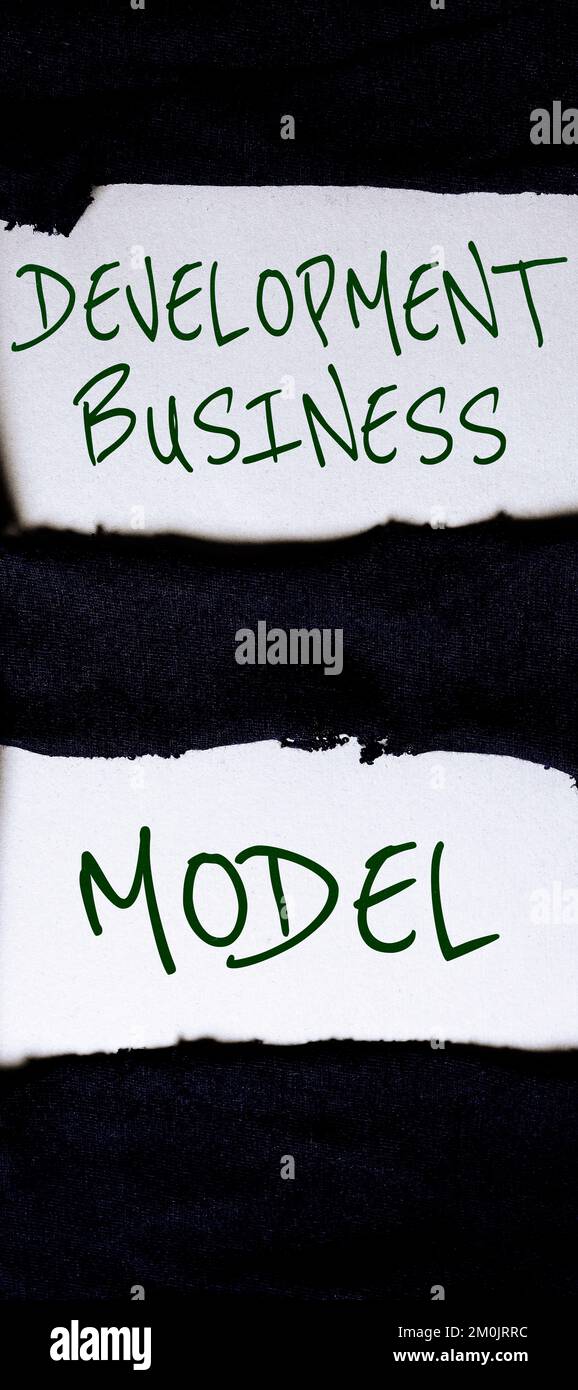 Hand writing sign Development Business Model. Business idea rationale ...
