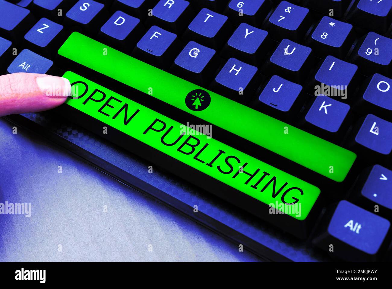 Hand writing sign Open Publishing. Word for online access to many ...