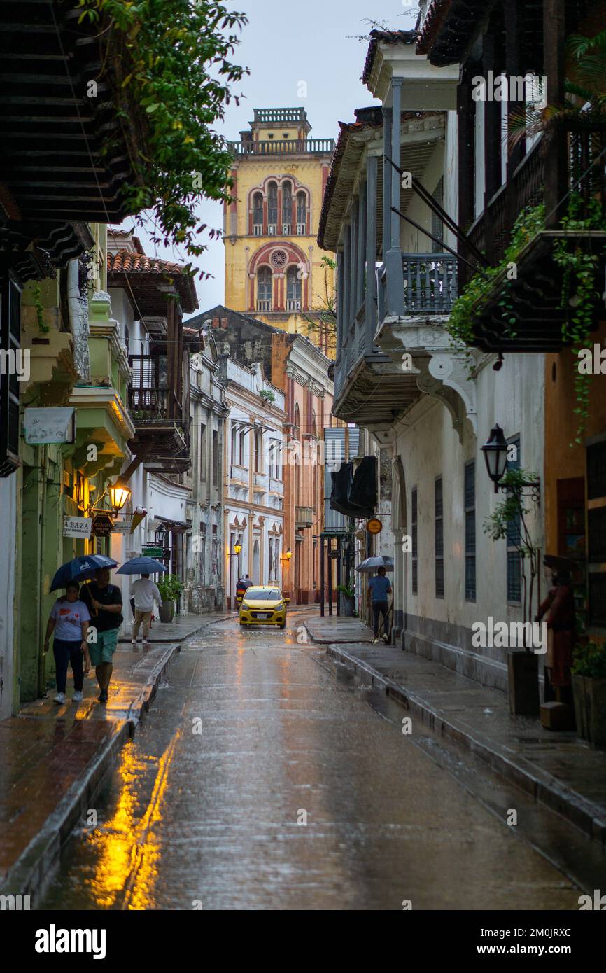 Record rain in Cartagena, Colombia Stock Photo - Alamy