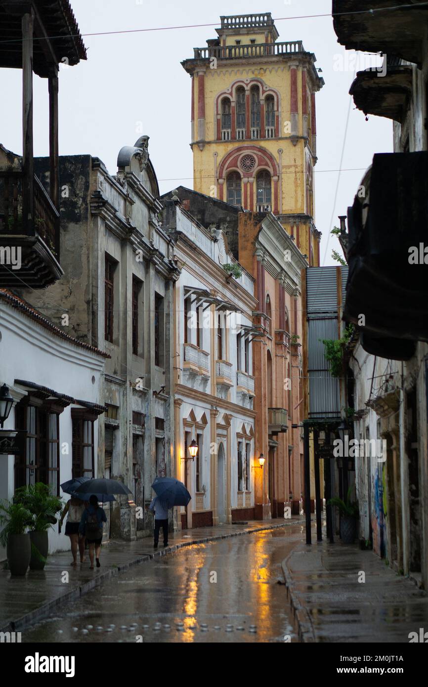 Record rain in Cartagena, Colombia Stock Photo - Alamy
