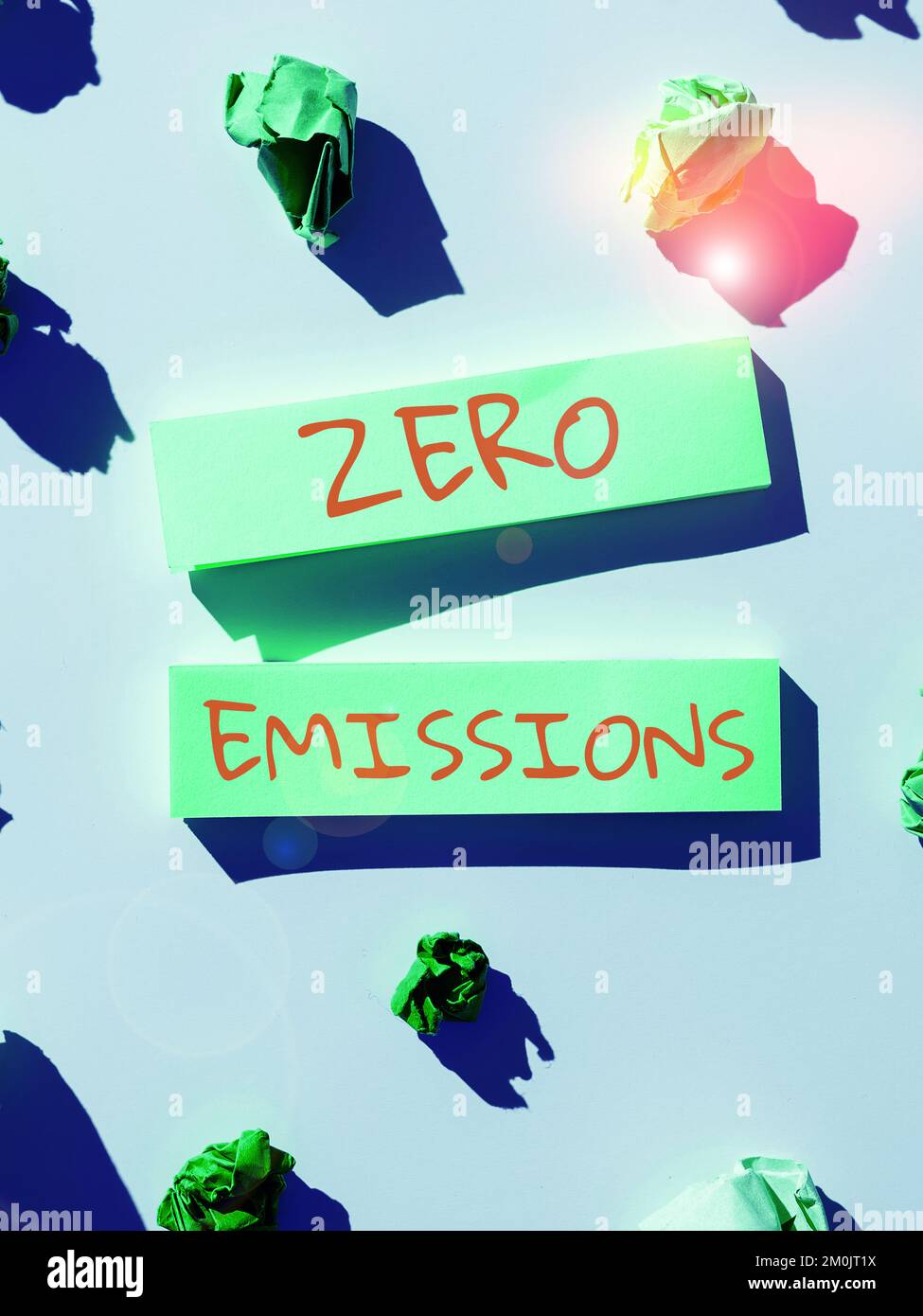 Hand writing sign Zero Emissions. Business idea emits no waste products ...