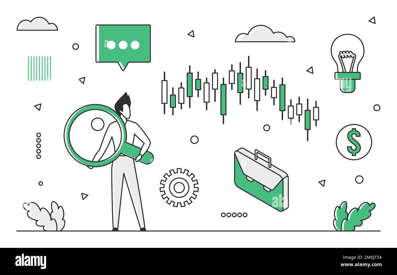 Market analysis research. Data analytics graph, business statistics ...