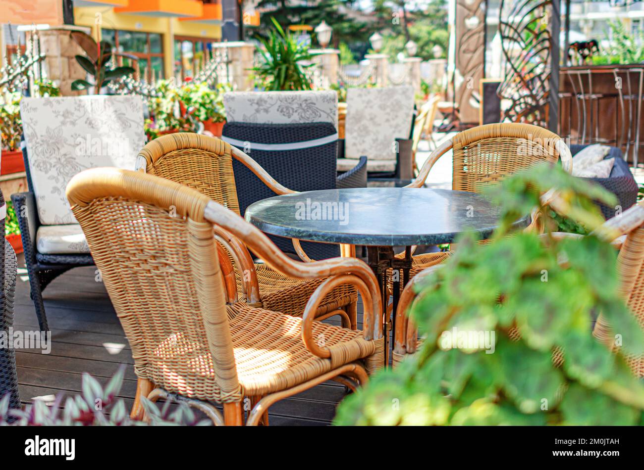 Terrace of a street cafe Stock Photo - Alamy