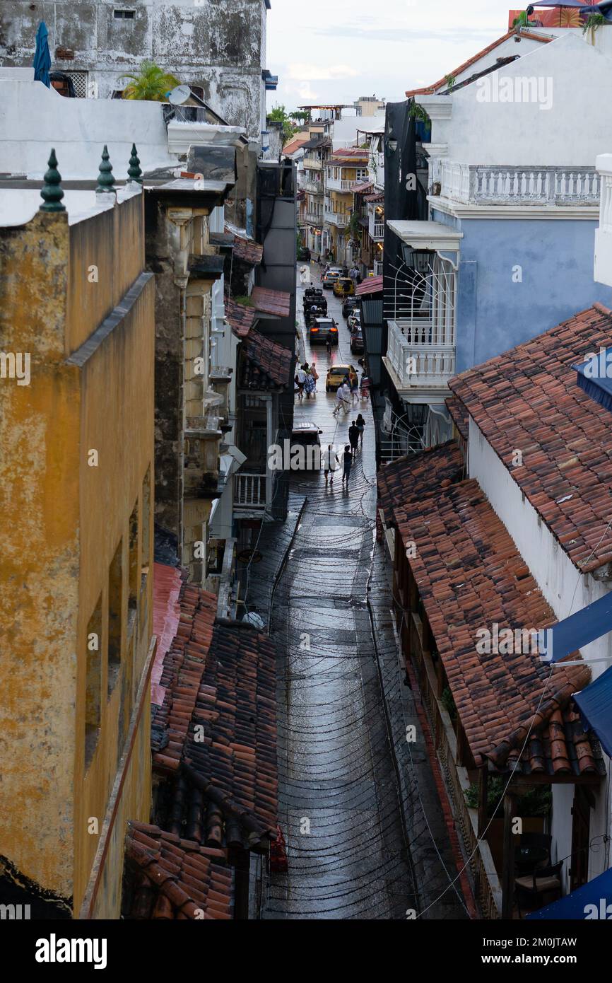 Record rain in Cartagena, Colombia Stock Photo - Alamy