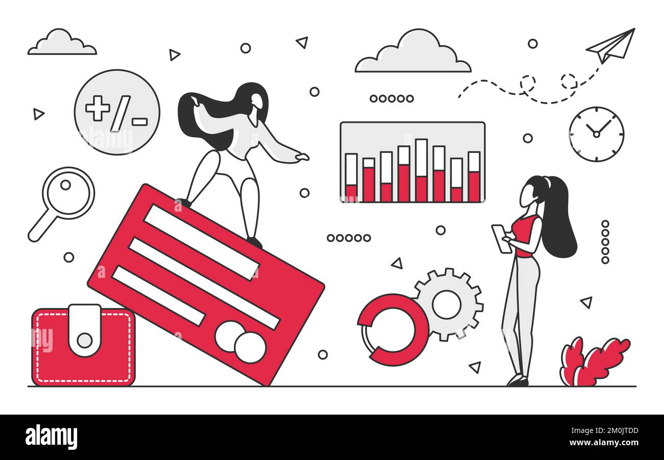 Personal finance card. Financial management, budget analytics vector ...