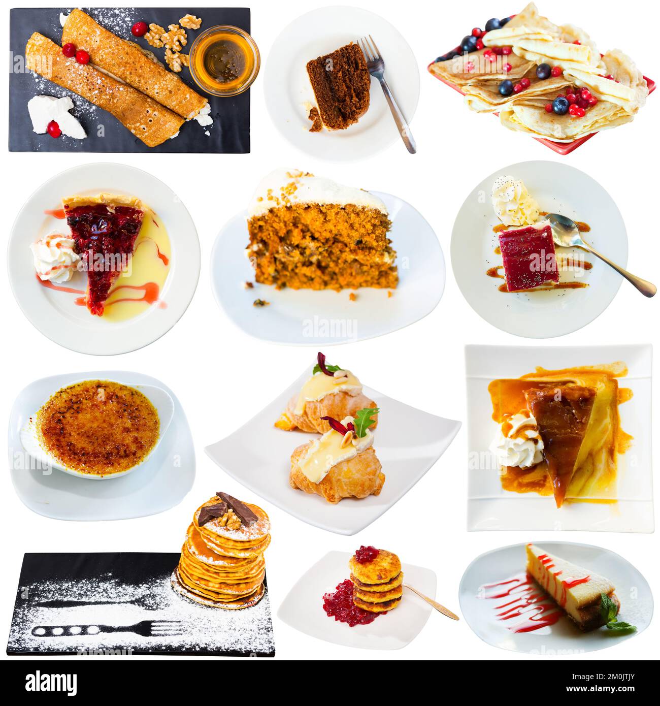 Set of various desserts isolated Stock Photo - Alamy