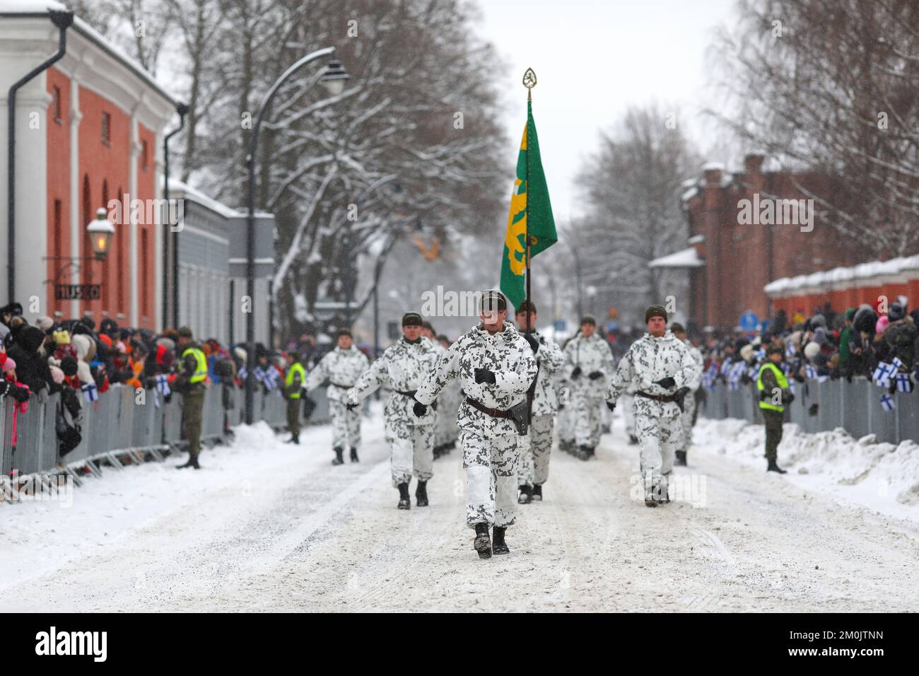 Hamina, Kymenlaakso, Finland. 6th Dec, 2022. The Finnish Defence Forces ...