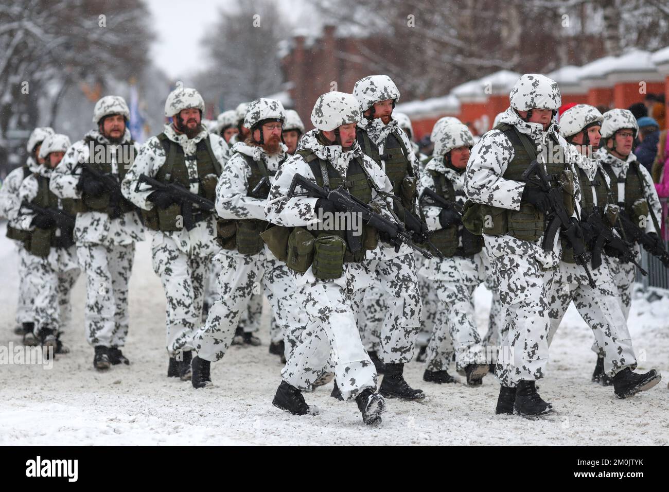 Hamina, Kymenlaakso, Finland. 6th Dec, 2022. The Finnish Defence Forces ...